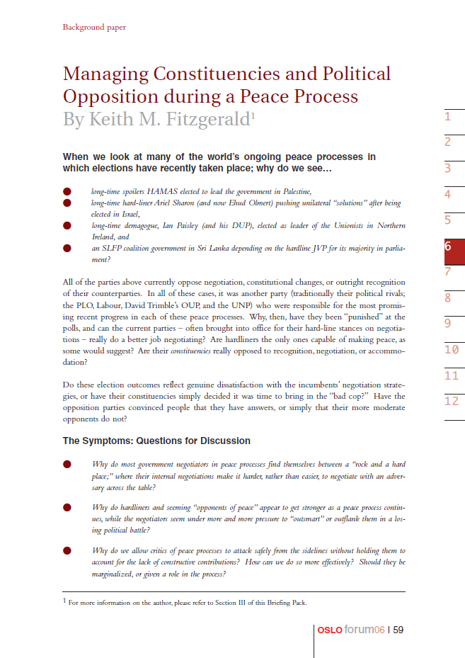 Managing constituencies: political opposition during a peace process | HD